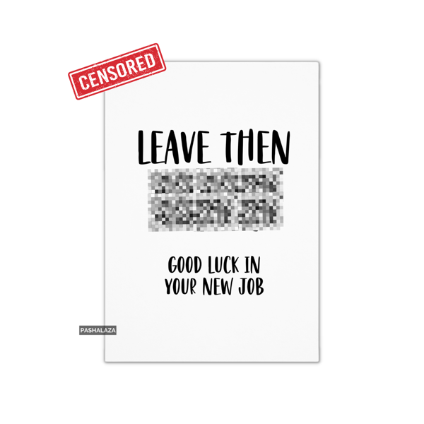 Funny Rude Joke Leaving Card - Novelty Banter N... - Folksy