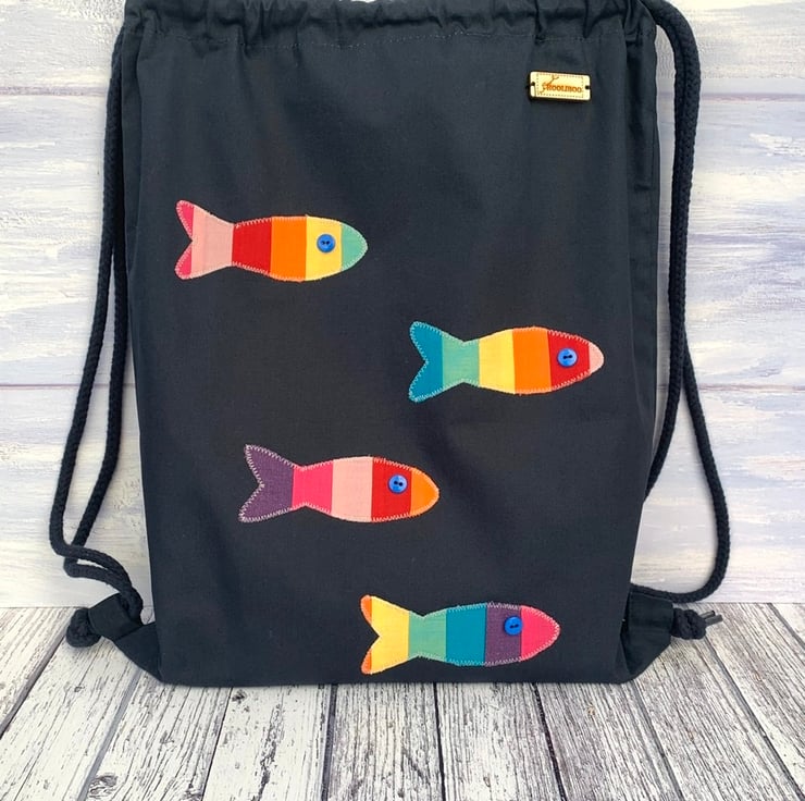 Rainbow Fish Drawstring Rucksack - Folksy