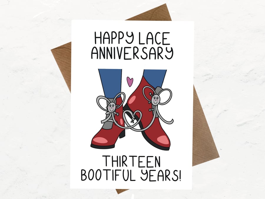 13th lace wedding anniversary card for husband ... - Folksy