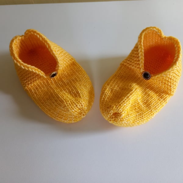 Daffodil Yellow Slipper Socks Hand Knitted in A... - Folksy