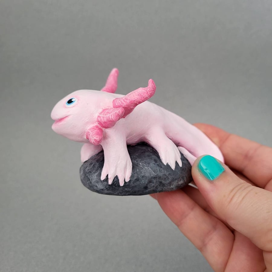 AXOLOTL - Polymer Clay Sculpture - Folksy