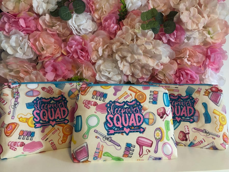 Sleepover Squad Makeup Bags x3 Handmade Sleepov... - Folksy