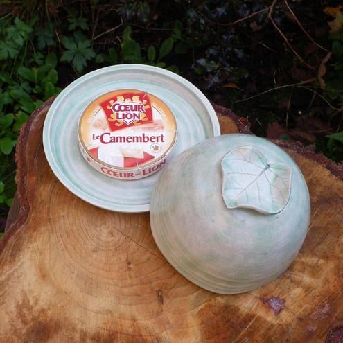 Cheese dome dish and plate in stoneware ceramic... - Folksy