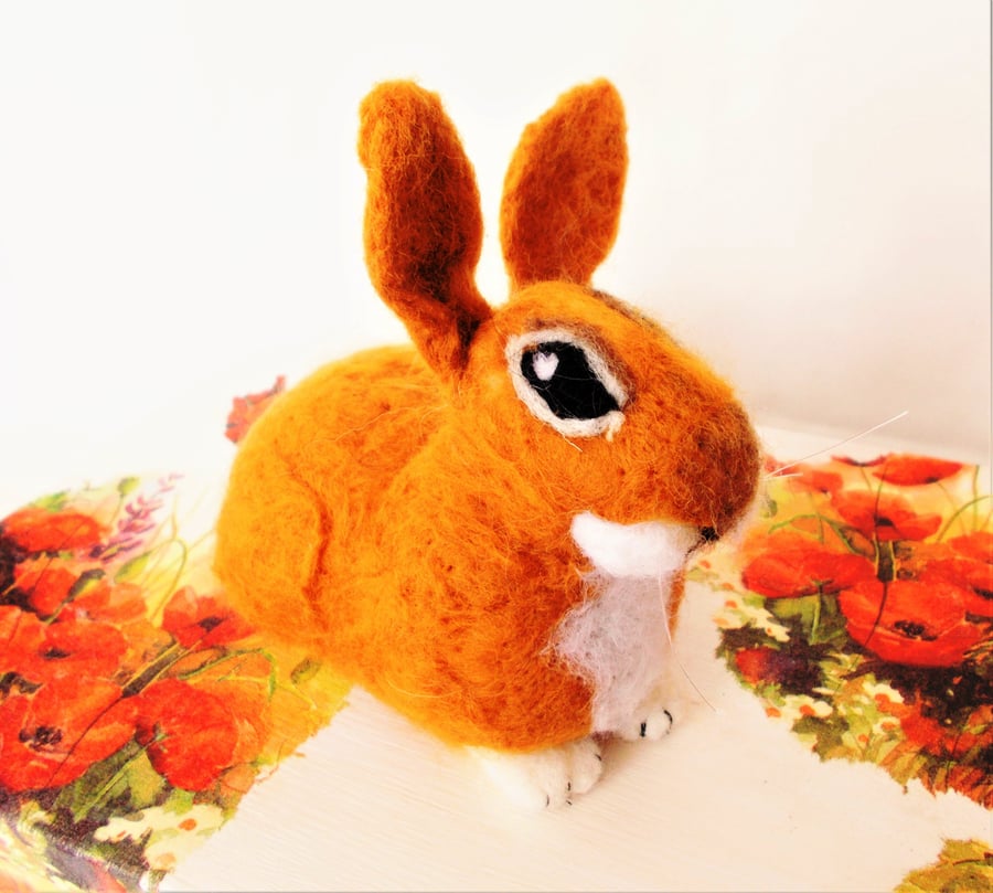 Handmade Needle Felted Rabbit Collectable - Folksy