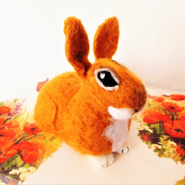 Handmade Needle Felted Rabbit Collectable - Folksy