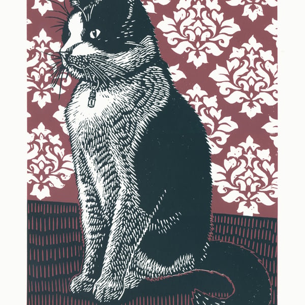 Otto No.3 two-colour linocut & screen-print... - Folksy