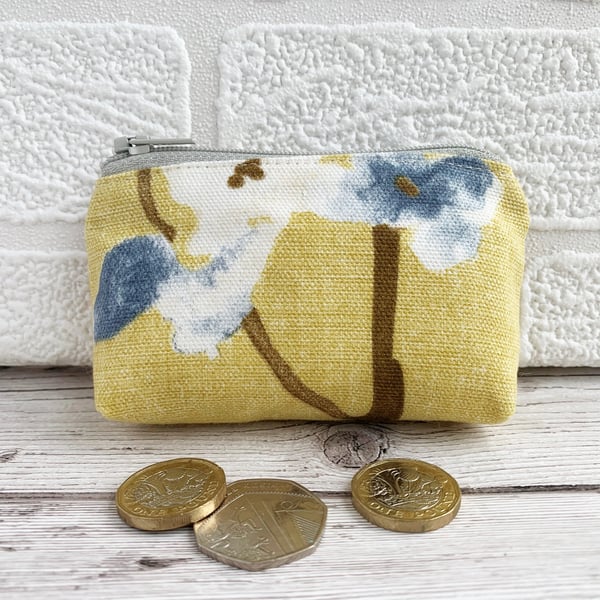 Small purse, coin purse in mustard yellow with ... - Folksy