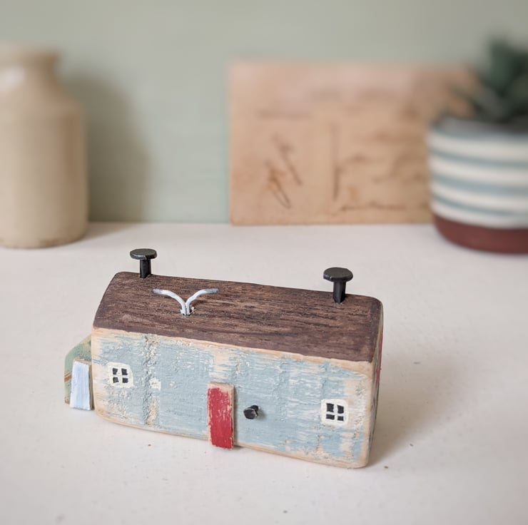 Little Handmade Wooden Sea House with Teeny Bea... - Folksy