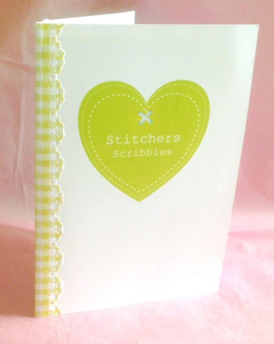 Notebook Handmade, 'Stitchers Scribbles' Notebook - Folksy