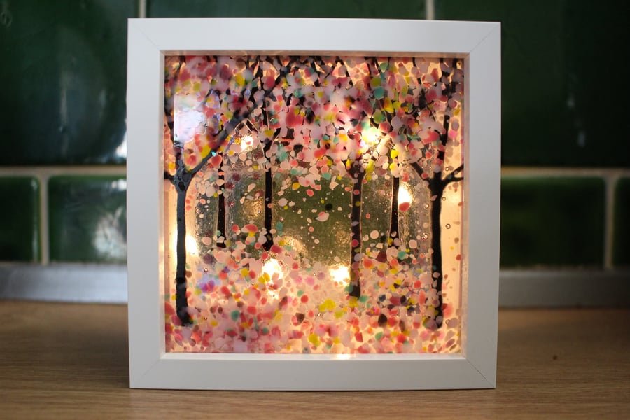 Seconds Sunday 10cm x 10cm Deep Frame Fused Gla... - Folksy