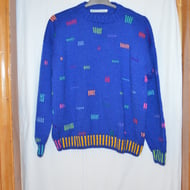 Bright blue jumper with that hint of colour - Folksy