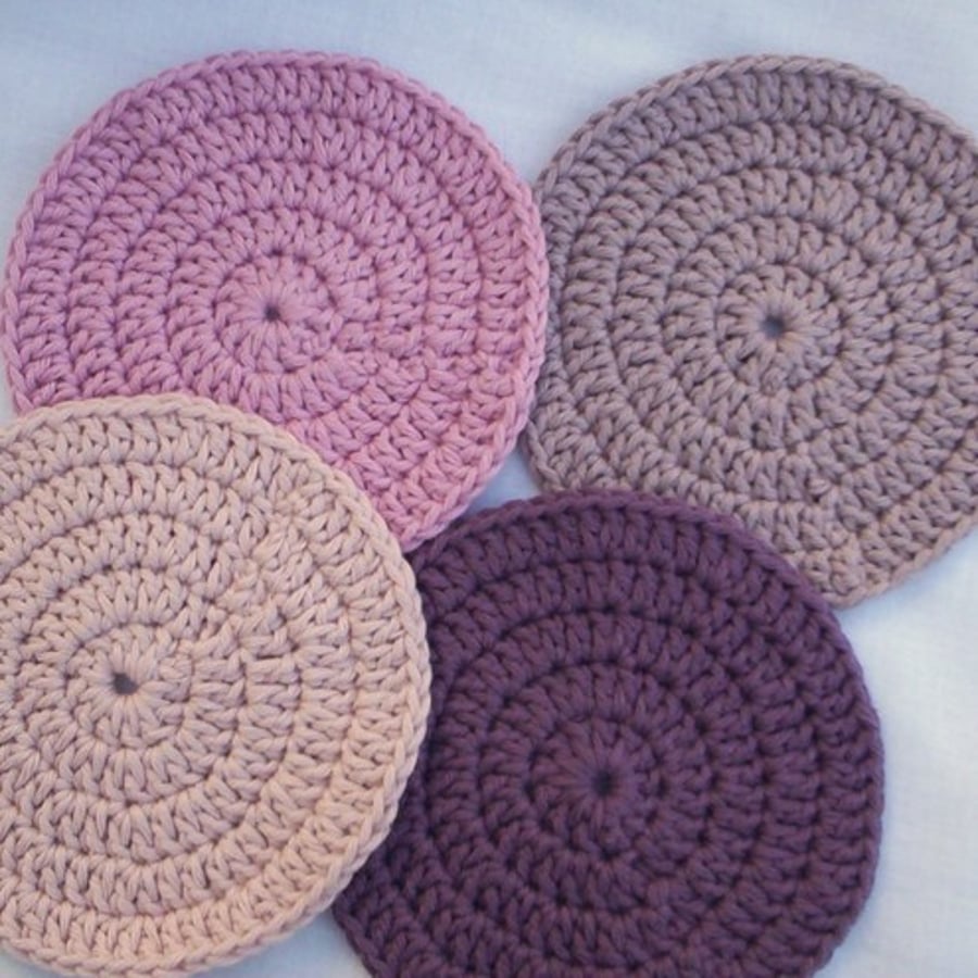 organic cotton coaster set, crochet coasters se... - Folksy