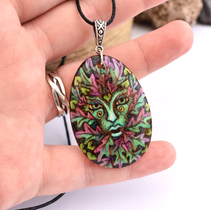 SALE Green lady in the grove. Pyrography pagan ... - Folksy