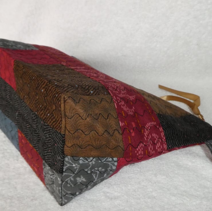 Patchwork Project Bag. Lined Purse. Zipped Hold... - Folksy