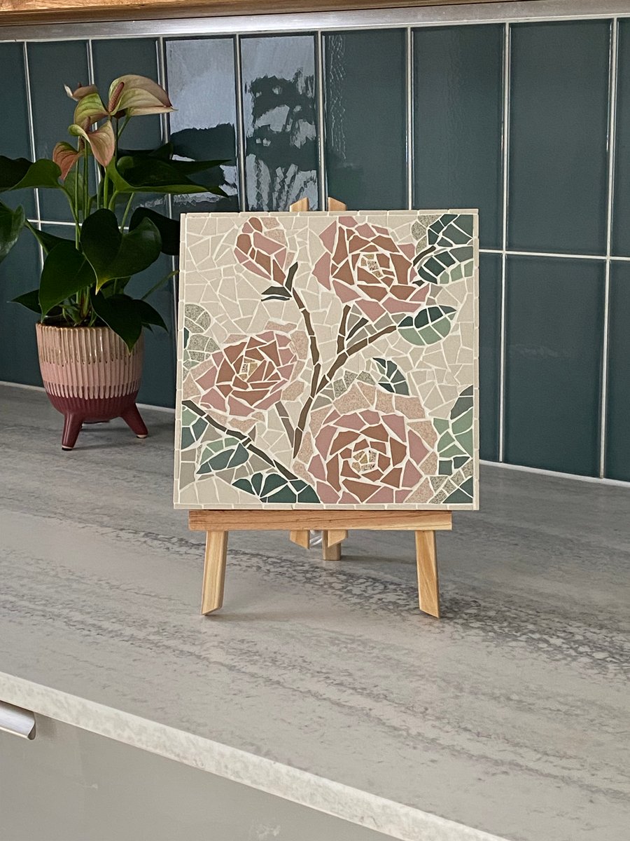 Mosaic Wall Art: Mixed Rose palette - Folksy