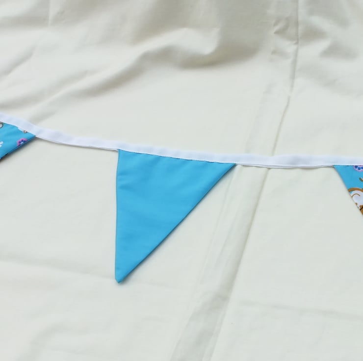 Bunting blue jungle design, monkey animal bunti... - Folksy