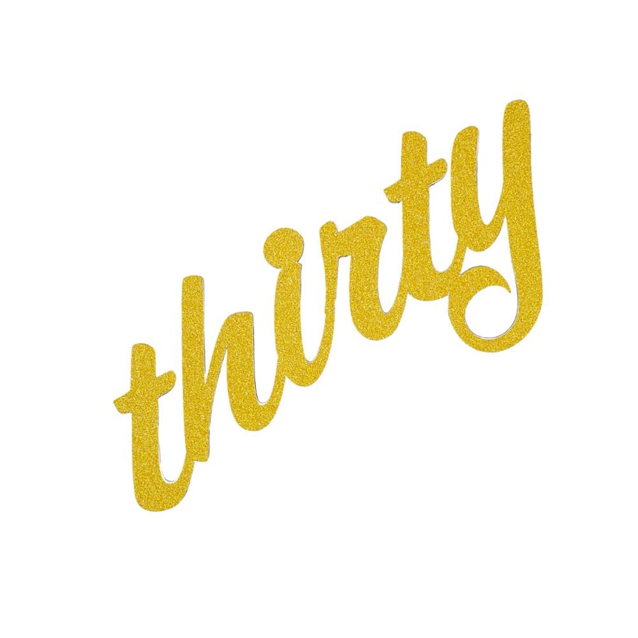 Thirty - 30th Birthday-Old Gold Glitter Cake T... - Folksy