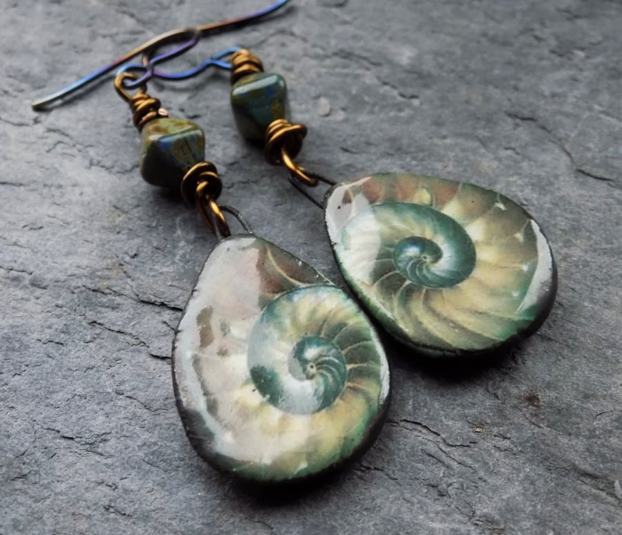 "AMMONITES" OOAK Ceramic Shell Fossil... - Folksy