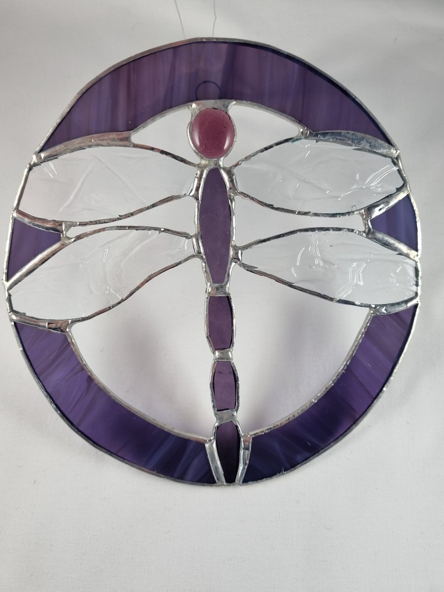 541 Stained Glass Dragon fly - handmade hanging... - Folksy