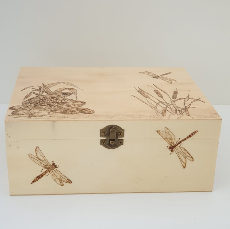Pyrography wooden box, memory keepsake box, sto... - Folksy