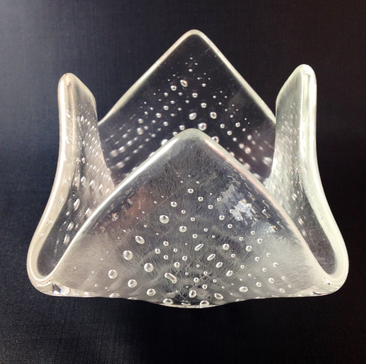 Fused Glass Bubble Decorative Dish - Folksy