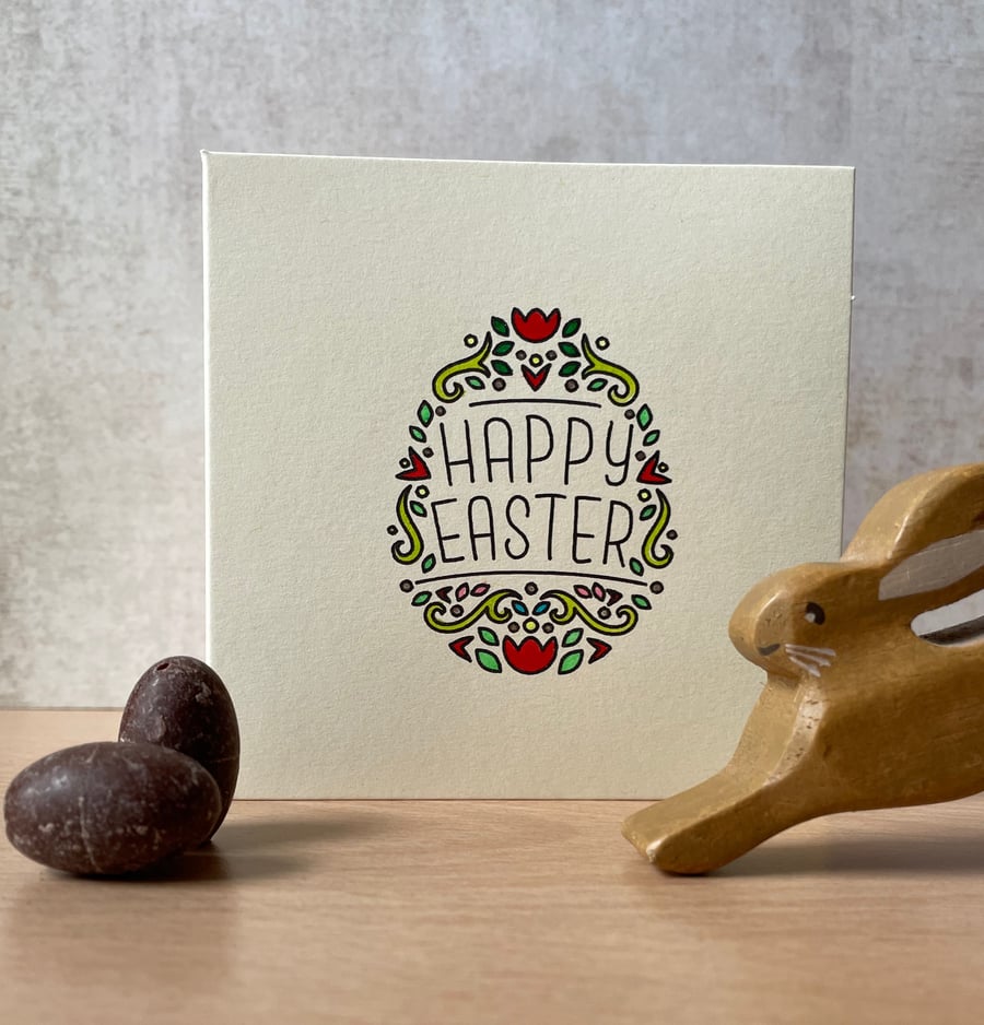 Easter Card - easter egg, hand painted in sprin... - Folksy