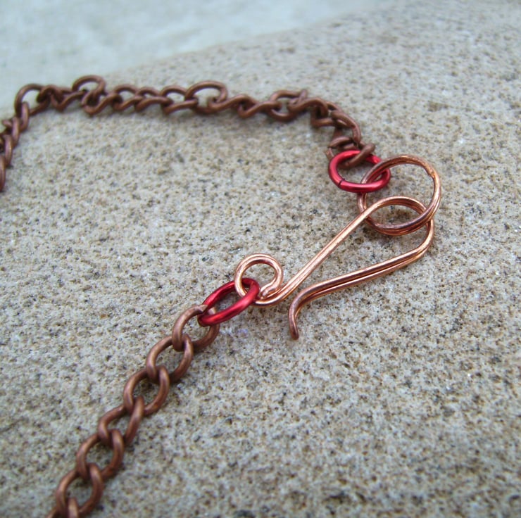 Red Robin Copper & Crystal Pendant Necklace - Folksy