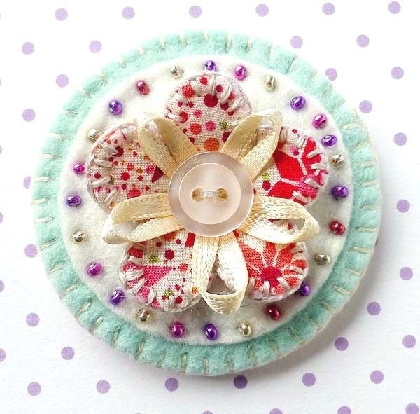 Spring Flower Brooch - Folksy