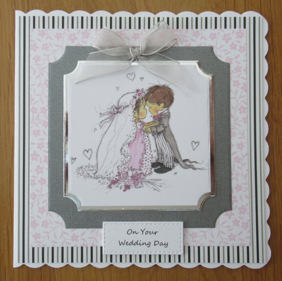7x7" Wedding Day Card - Children Playing D... - Folksy