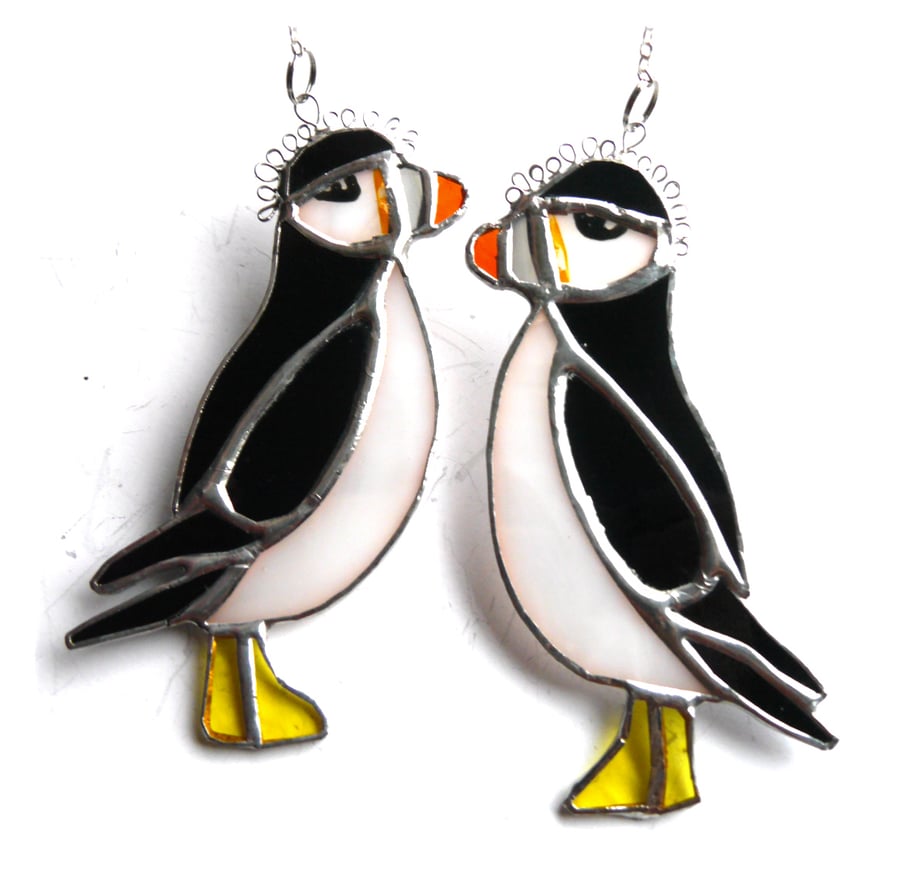 Puffin Bird Suncatcher Stained Glass Handmade B... - Folksy