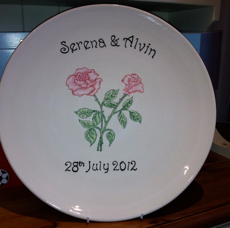 Wedding Signature Plate, Hand Painted "Gue... - Folksy