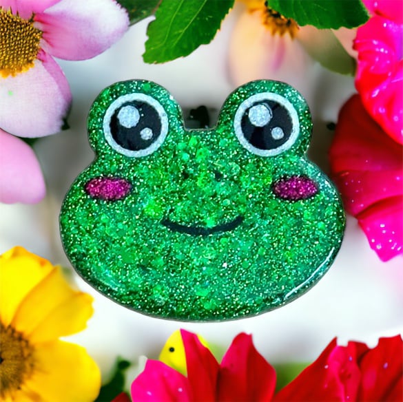 Handmade resin frog brooch, frog gift, frog bro... - Folksy