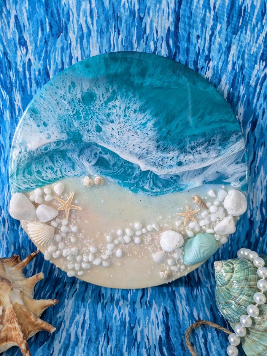 Small round beach with creamy yellow sand - Folksy