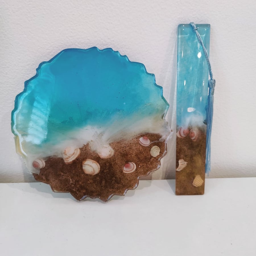 Book Lovers Coaster & Bookmark set - Folksy