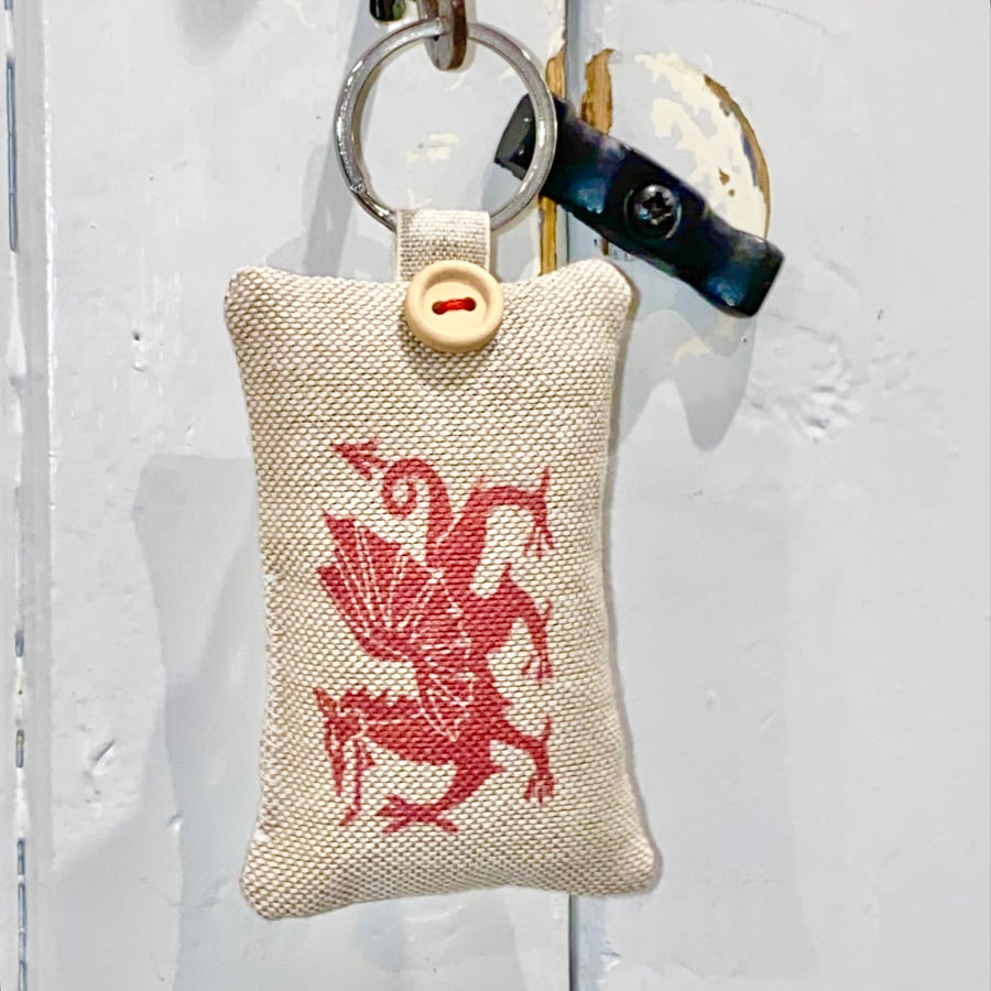 WELSH DRAGON KEY RING - padded - Folksy