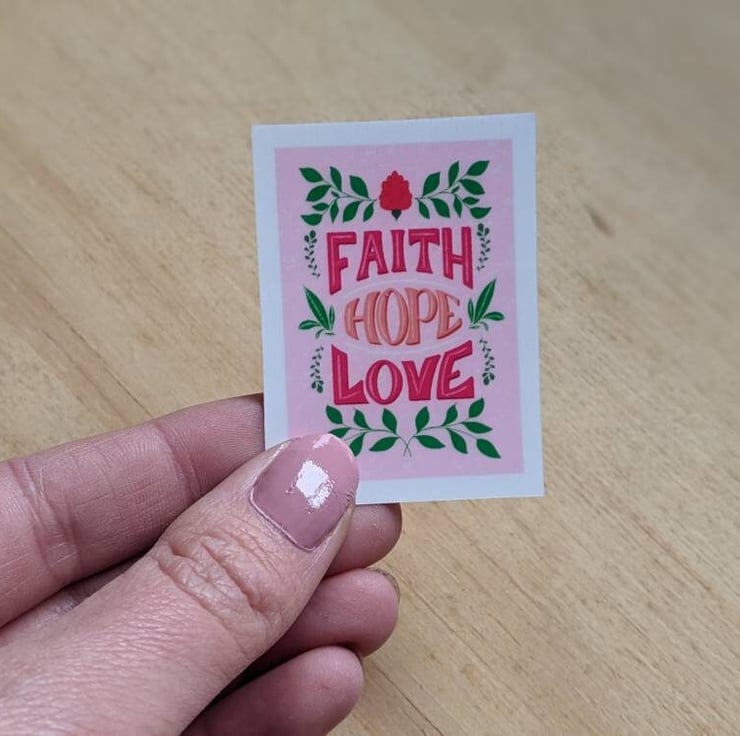 Faith Hope Love sticker for scrapbook, sticker ... - Folksy