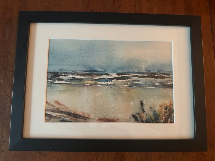 Original Abstract seascape watercolour painting - Folksy