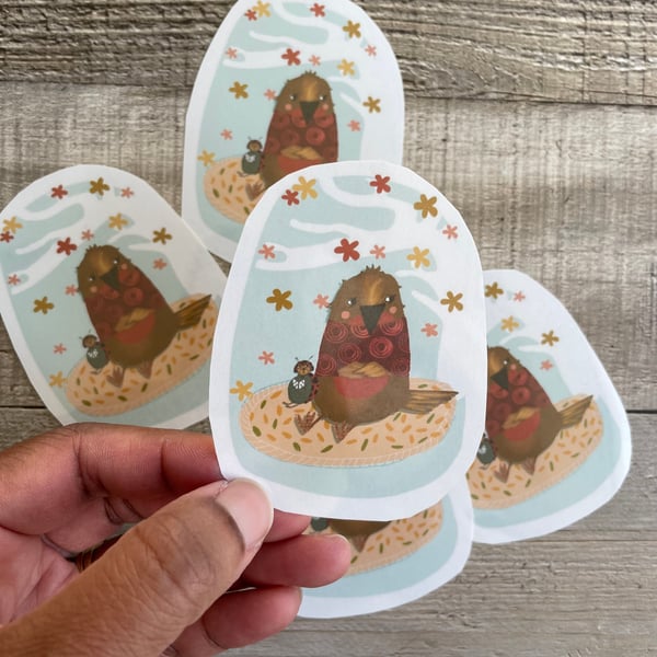 Coco ladybird and Bailey Robin Illustrated Stic... - Folksy