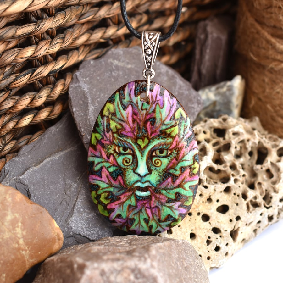 SALE Green lady in the grove. Pyrography pagan ... - Folksy