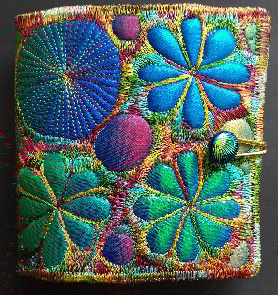 Sewing Needle Case with Free Machine Embroidery - Folksy