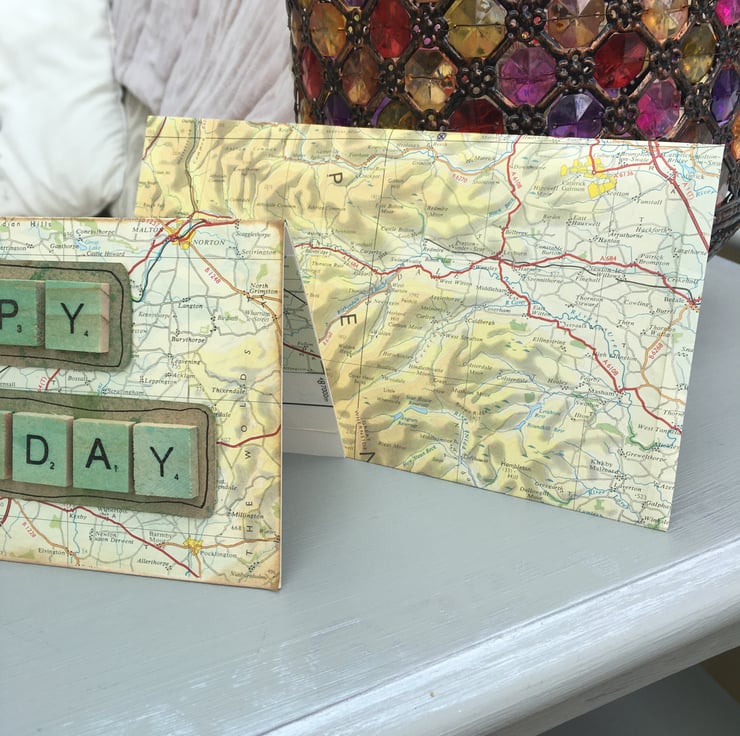 Genuine OS 1970's road map birthday card - Folksy