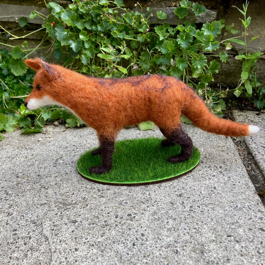 Fox model, needle felted woollen sculpture - Folksy