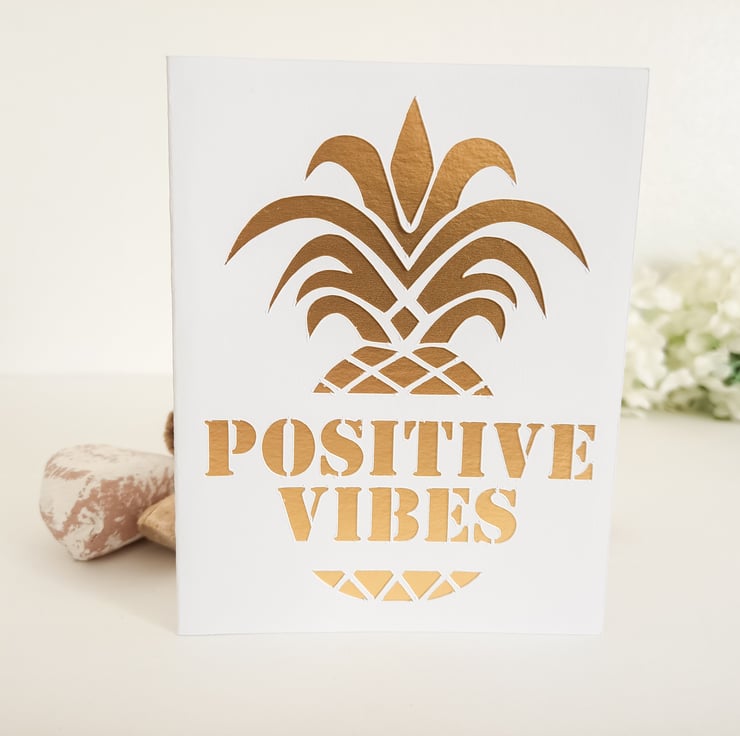 Positive Vibes Pineapple Card - Folksy