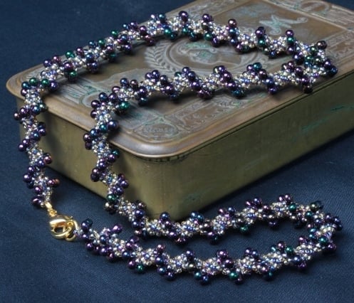Purple Iris Spiral Necklace - Folksy