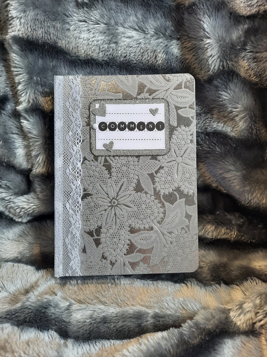 Stunning Silver Wedding Comment Book - Folksy