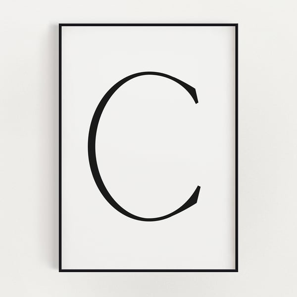 LETTER C PRINT, Minimalist Wall Art, Letter C P... - Folksy