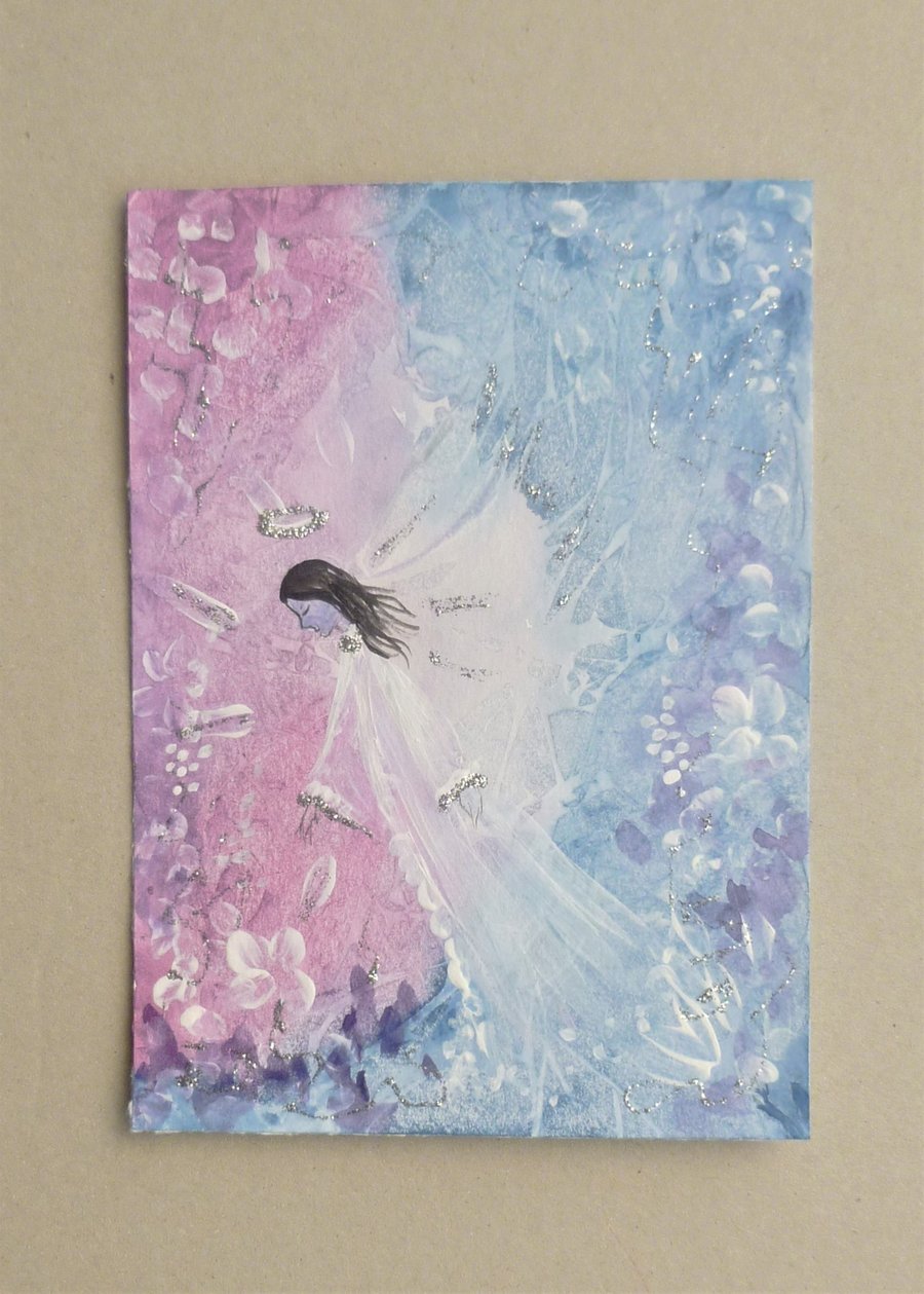 hand painted angel art ( ref F 574.M3 ) - Folksy