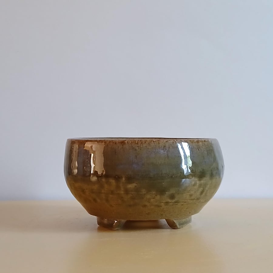 Handmade Round Small Bonsai Pot 12.5cm Stonewar... - Folksy