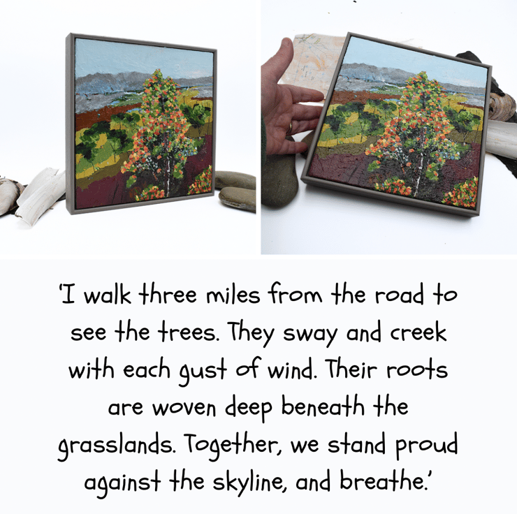 Tree painting - original landscape - framed - a... - Folksy