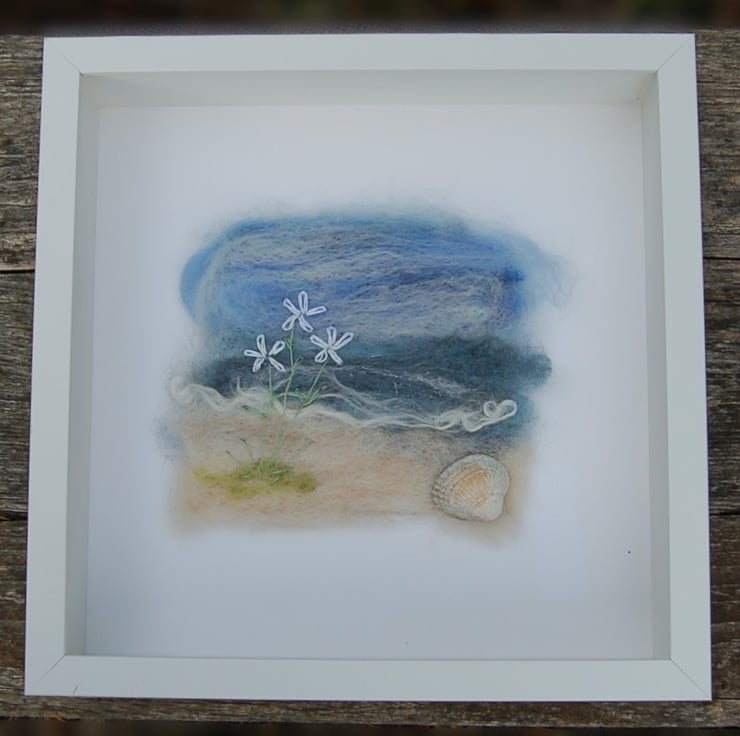 Coastal Art Needle felted and hand embroidered ... - Folksy